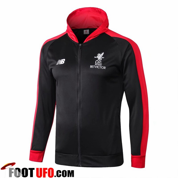 Nouveau Veste Foot Sweat A Capuche FC Liverpool Noir/Rouge 2018/19 ...