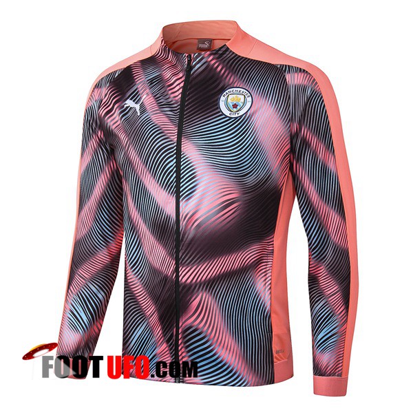 Nouveaux Veste Foot Manchester City Rose/Noir 2019/20 | Acheter Fiable