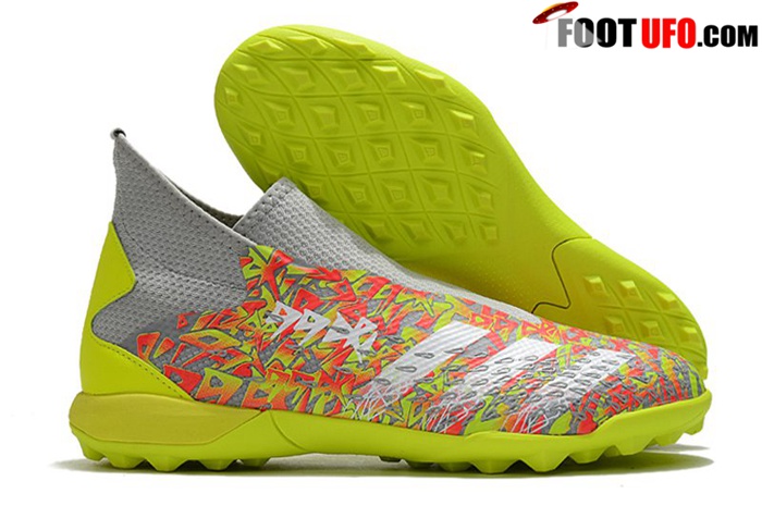 Magasins Adidas Chaussures de Foot Predator Freak3 Laceless TF Rouge/Vert