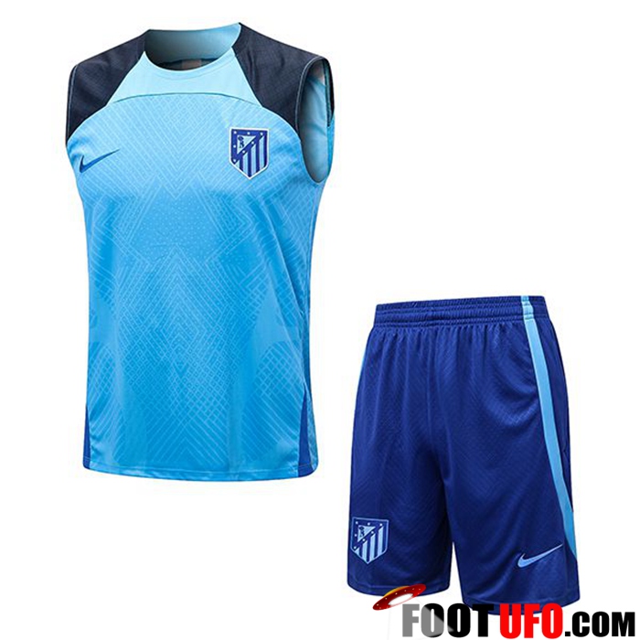 Cadre Ensemble Training Debardeur + Shorts Atletico Madrid Bleu 2022/2023