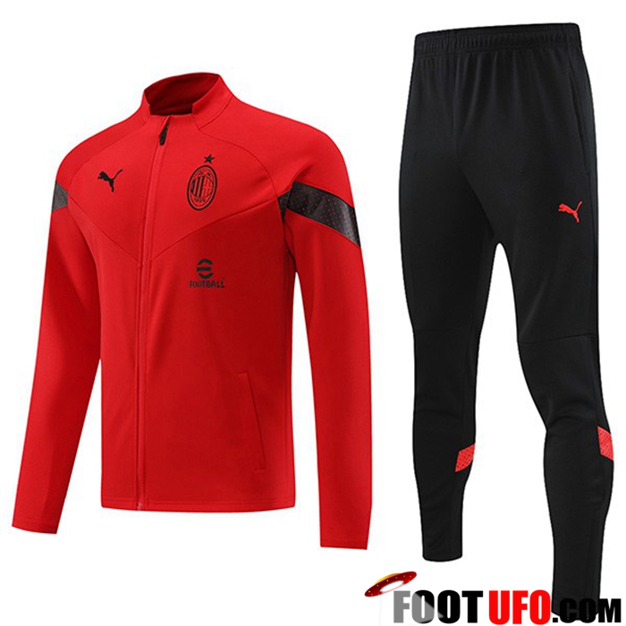 Vrai Ensemble Survetement de Foot - Veste Milan AC Rouge 2022/2023