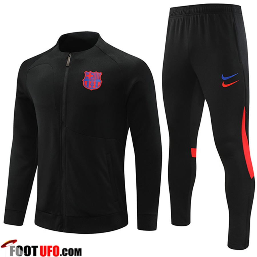 Official Ensemble Survetement de Foot - Veste FC Barcelone Noir 2022/2023