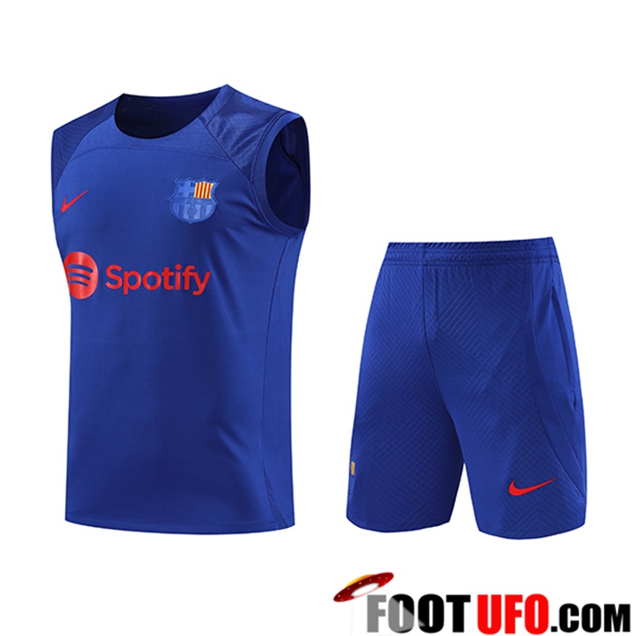 Equipe Ensemble Training Debardeur + Shorts FC Barcelone Bleu 2023/2024