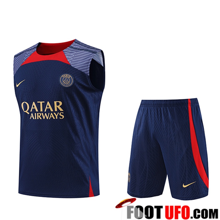 Vieux Ensemble Training Debardeur + Shorts PSG Bleu Marine 2023/2024