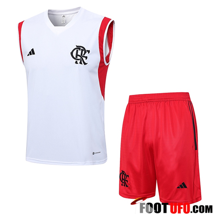 Nouveau Type Ensemble Training Debardeur + Shorts Flamengo Blanc 2023/2024