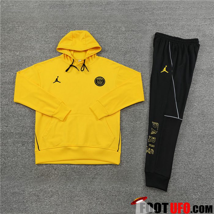 Site Officiel Ensemble Survetement Veste A Capuche Jordan PSG Jaune ...