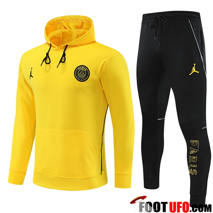Site Officiel Ensemble Survetement Veste A Capuche Jordan PSG Jaune ...