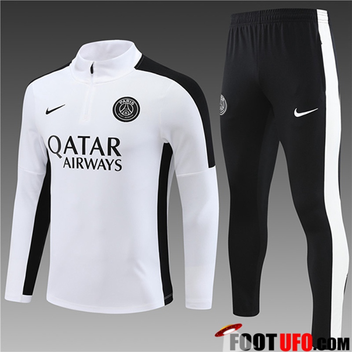 Official Ensemble Survetement de Foot PSG Enfant Blanc 2023/2024