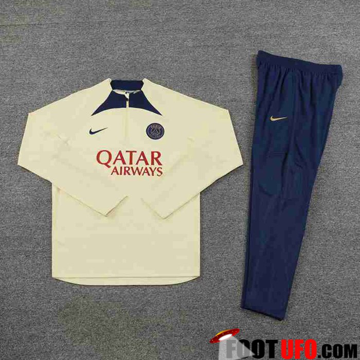 Tout Les Ensemble Survetement de Foot PSG Jaune 2023/2024