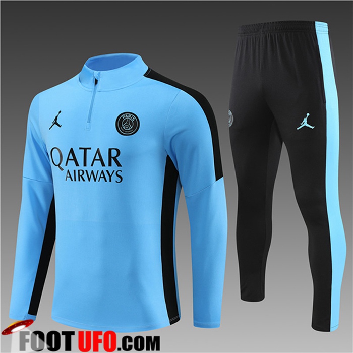 Ensemble De Ensemble Survetement de Foot PSG Enfant Bleu Clair 2023/2024