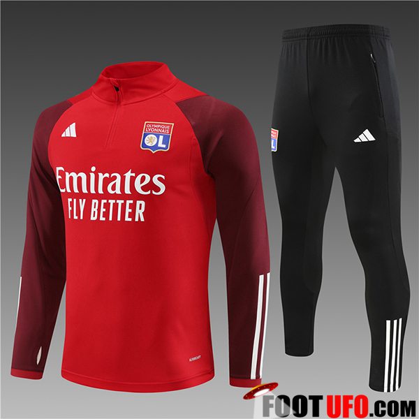 Ensemble Survetement de Foot Lyon Enfant Rouge 2023/2024