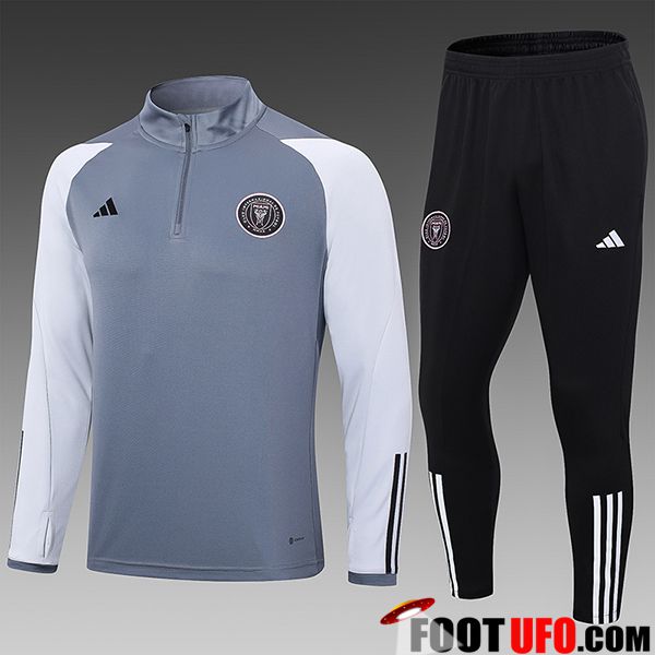 Authentique Ensemble Survetement de Foot Inter Miami CF Enfant Gris ...