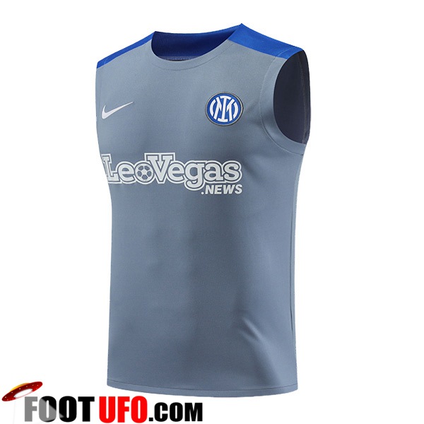 Chine Training Debardeur Inter Milan Gris/Bleu 2024/2025