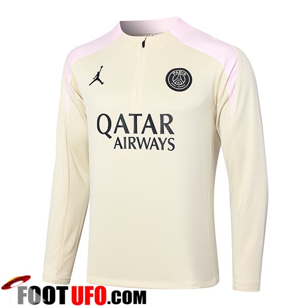 Soldes Sweatshirt Training PSG Beige/Rose 2024/2025